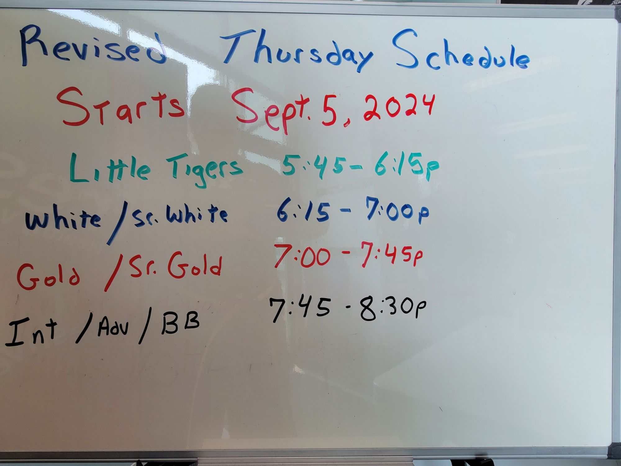 Class Schedule Changes – effective September 5th, 2024 | Integrity ...
